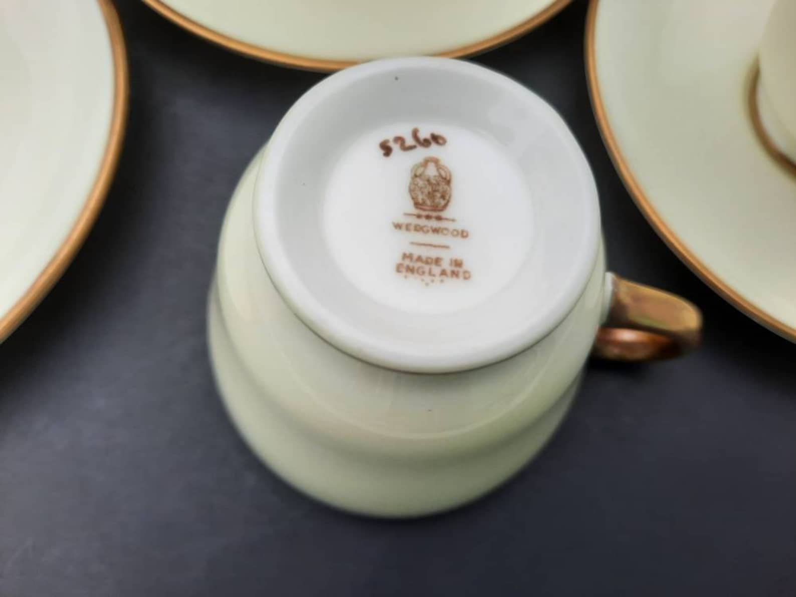 Wedgwood Gold Bone China White Gold Rim Tea Set Vintage - Etsy