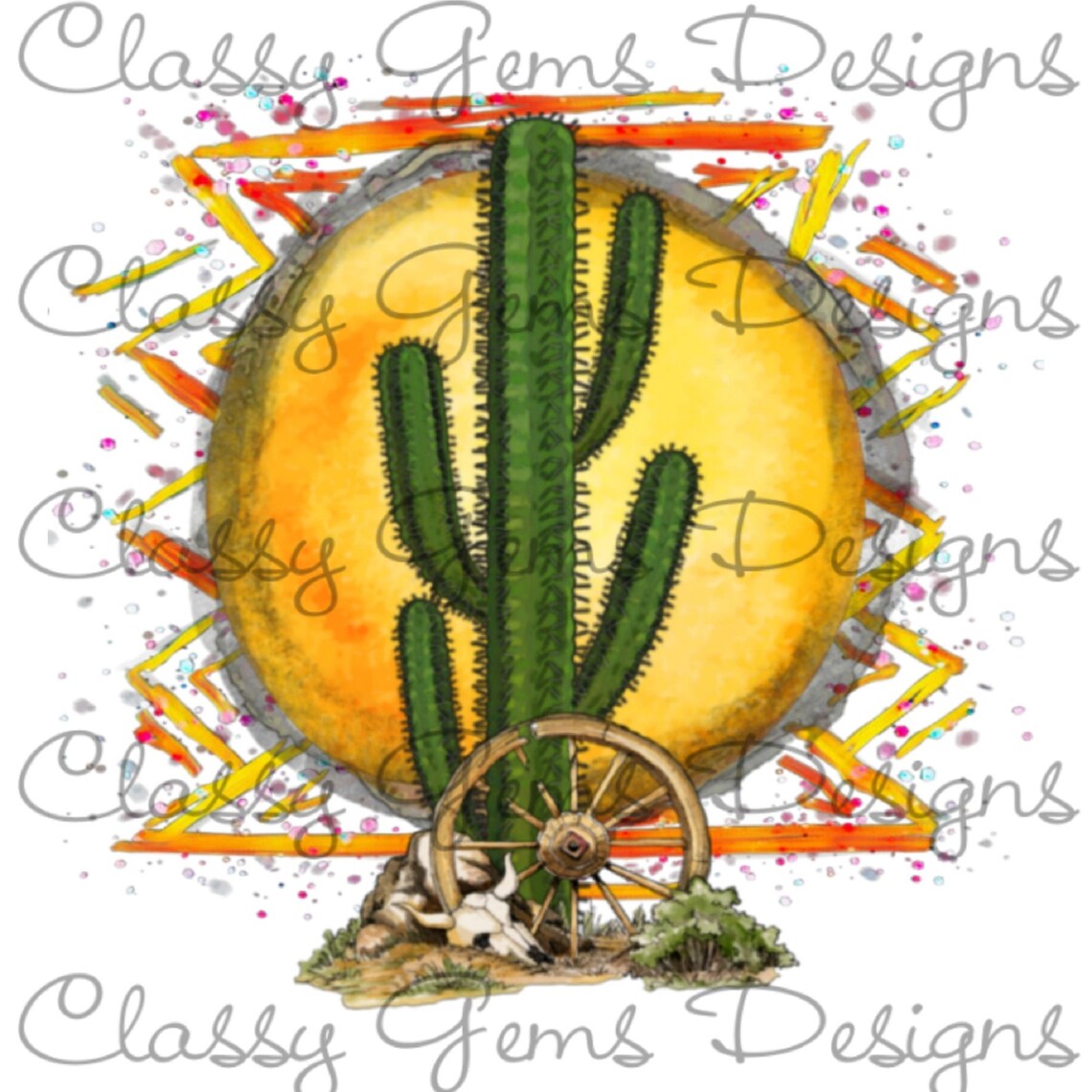 Digital Downloaddesert CACTUS With Hand Drawn Aztec - Etsy