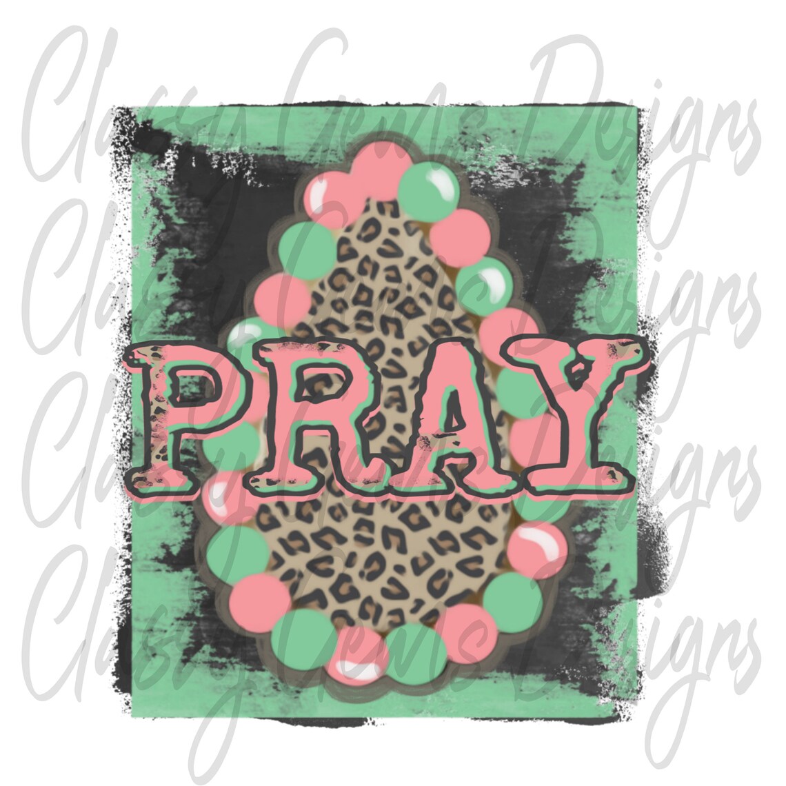 NEW PrAy leopard distressed graphic design instant | Etsy