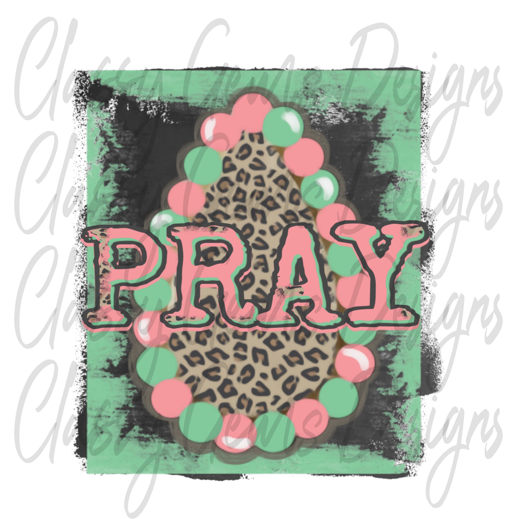NEW Pray Leopard Distressed Graphic Design Instant - Etsy