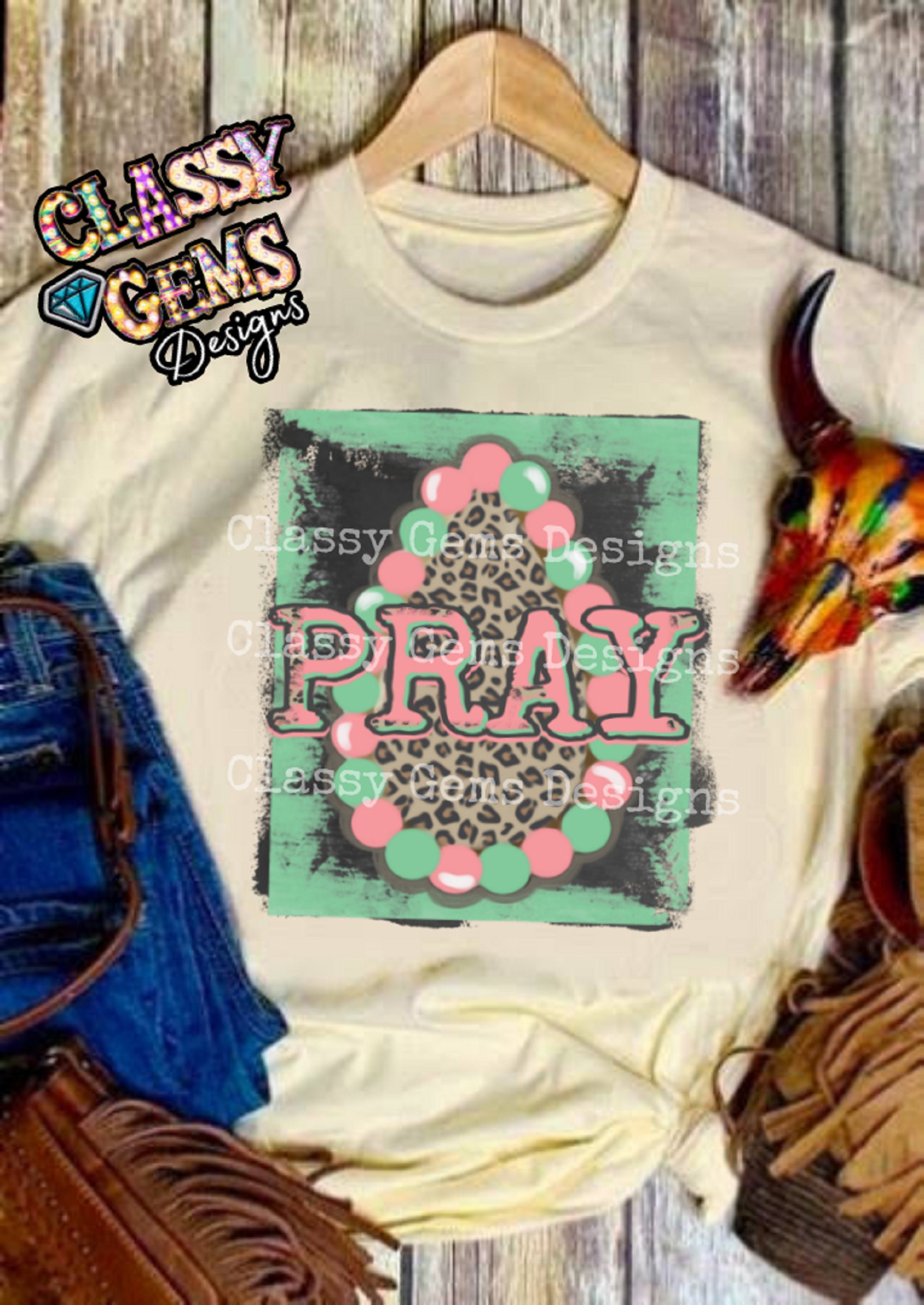 NEW Pray Leopard Distressed Graphic Design Instant - Etsy