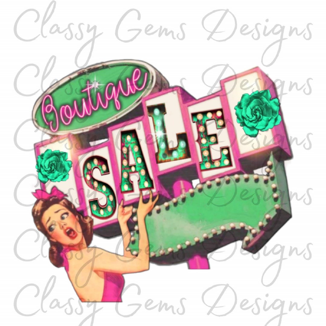 Classy Boutique Sale Design With Cute Retro Marquee Sign - Etsy