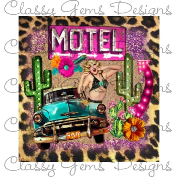 Digital Download motel Cactus Design With Glittler and - Etsy