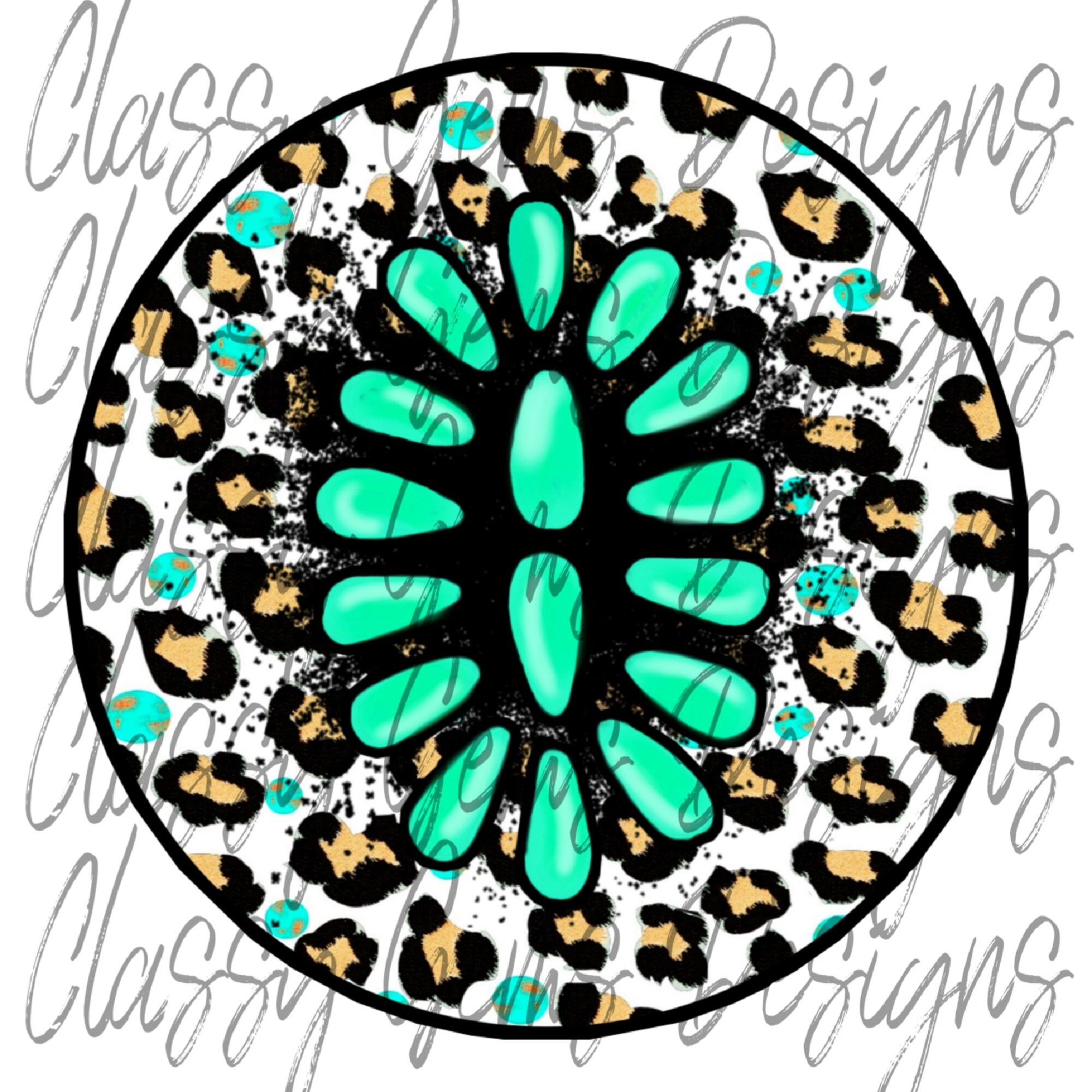 New Funky Leopard Design With Hand Drawn Turquoise - Etsy