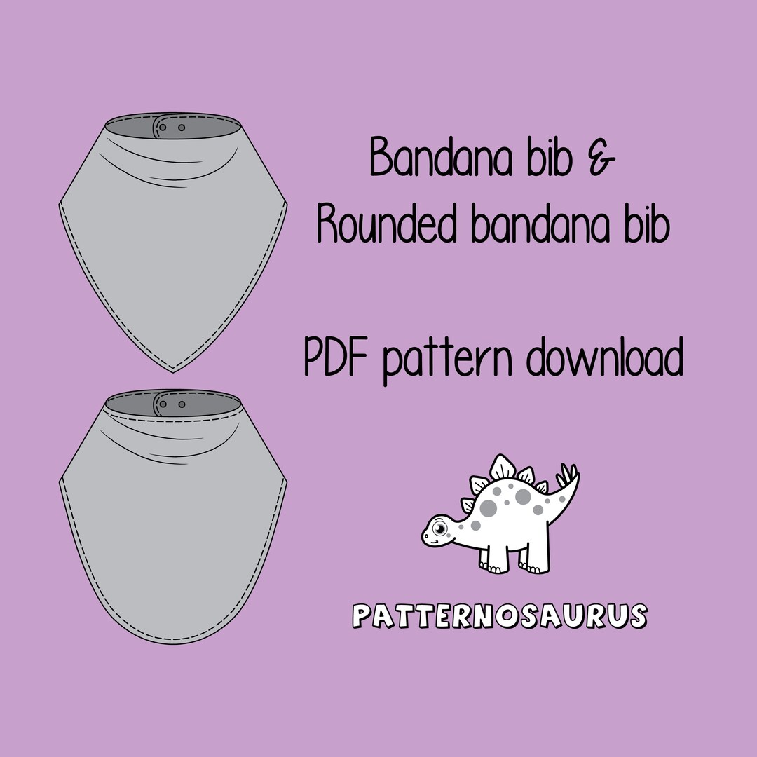Bandana Bib Pattern, PDF Download Sewing Pattern, Dribble Bib Pattern ...