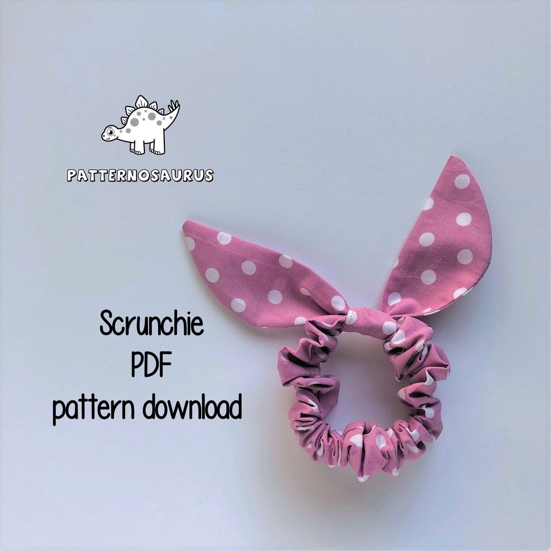 Scrunchie With Bow Sewing Pattern: DIY Hair Accessories (PDF Pattern ...
