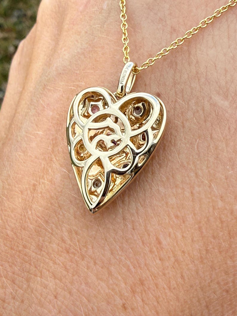 Effy Multi Color Sapphire Heart Pendant Charm 16" to 18'' Chain ...