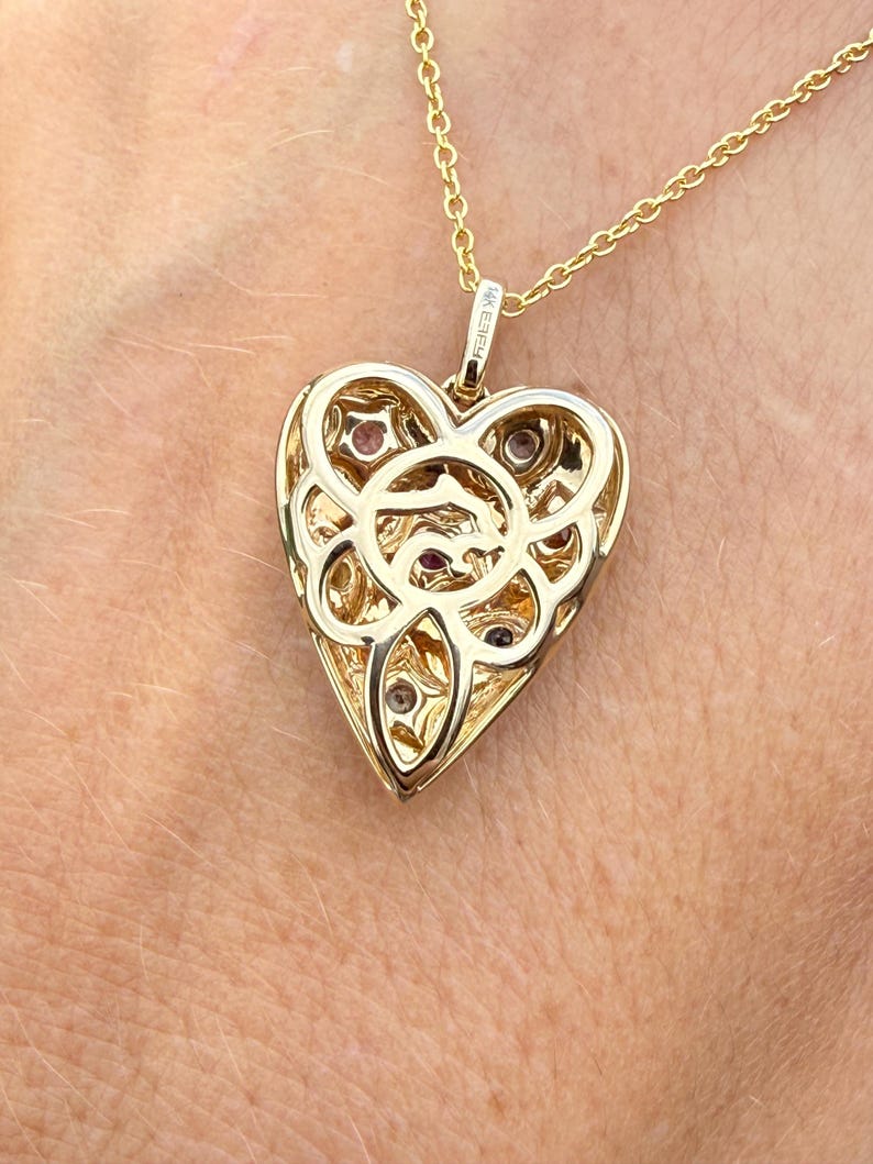 Effy Multi Color Sapphire Heart Pendant Charm 16" to 18'' Chain ...