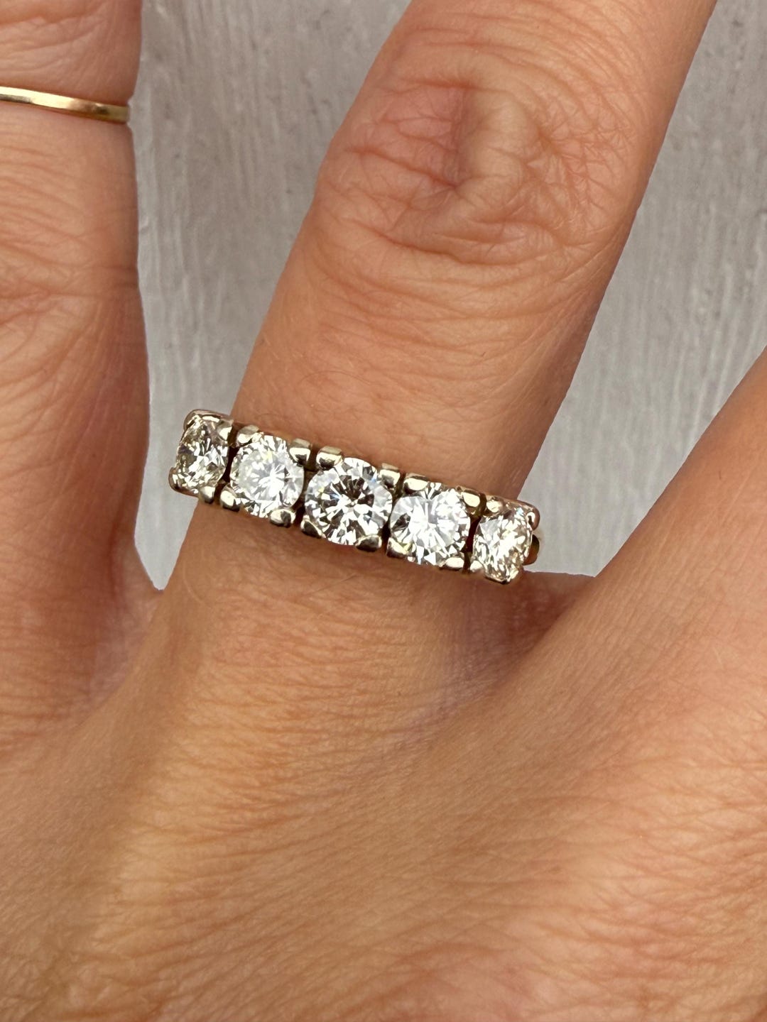 Very Sparky 1ctw 5 Diamond Wedding Anniversary Band Ring 14k Yellow ...