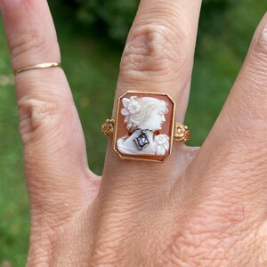 New Old Stock W Original Tags Vintage Estate Square Cameo Ring With ...