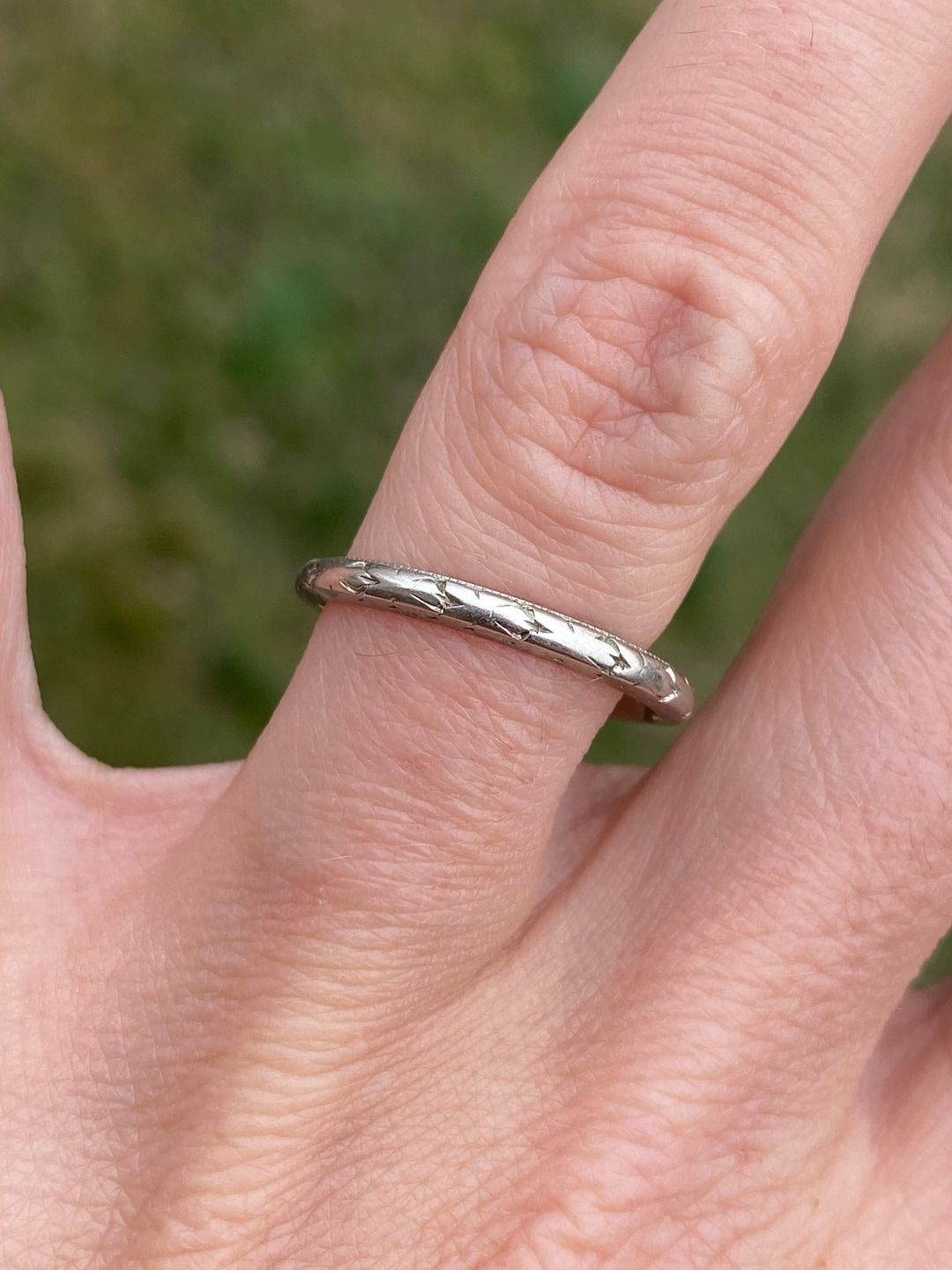 Engraved Stacking Stackable Anniversary Wedding Ring 18K Eternity Band ...