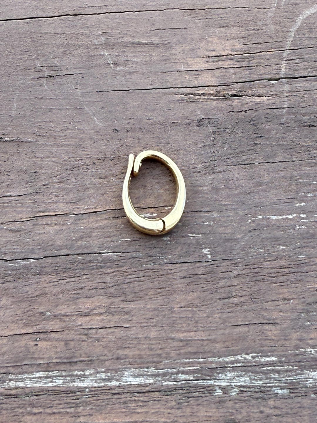 Small Connector Ring 18K Yellow Gold Extender Pendant Bail Enhancer for ...