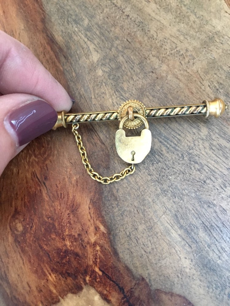 Victorian Antique Lock Locket Bar Pin Brooch - Etsy