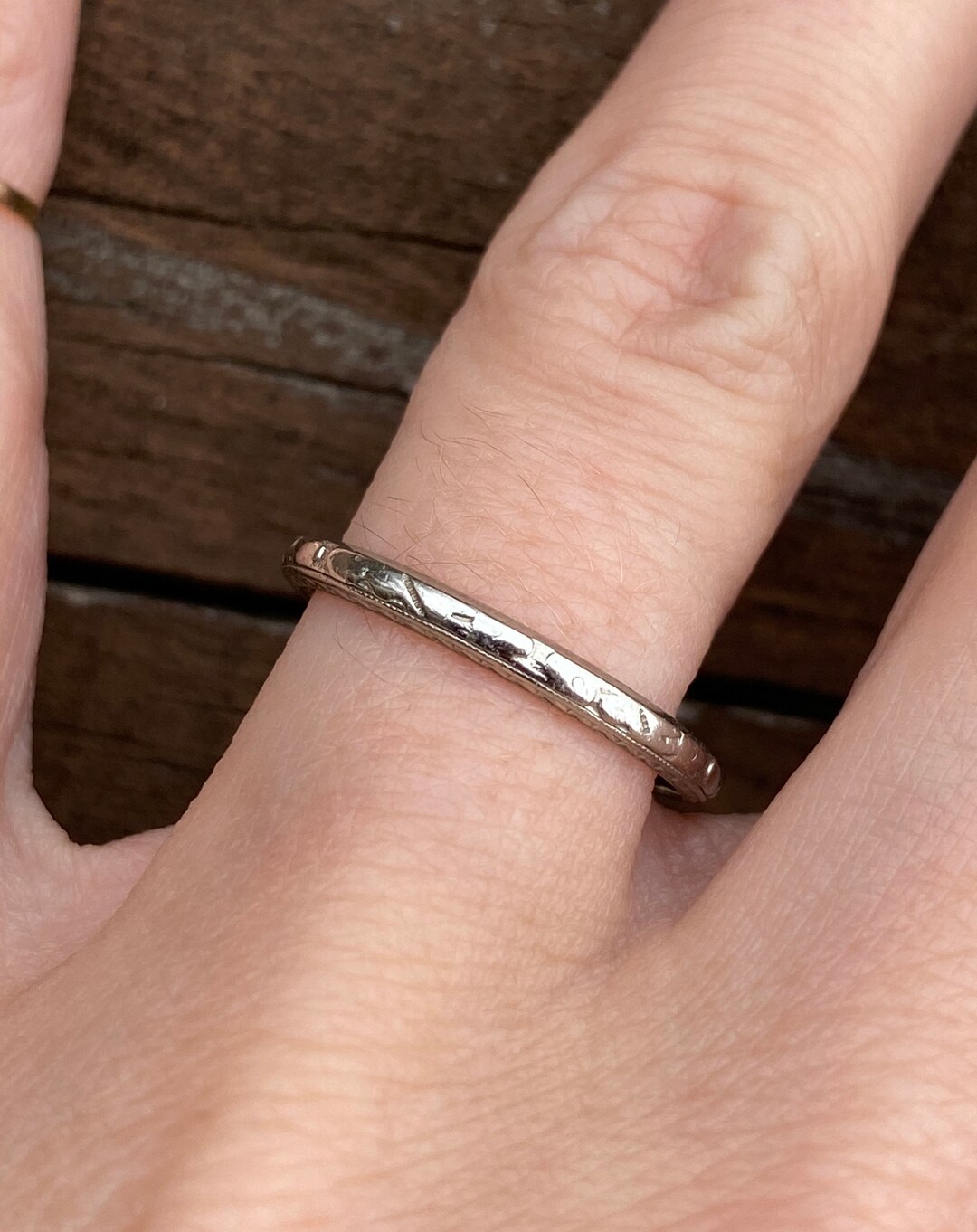 Engraved Stacking Stackable Anniversary Wedding Ring 18K Eternity Band ...