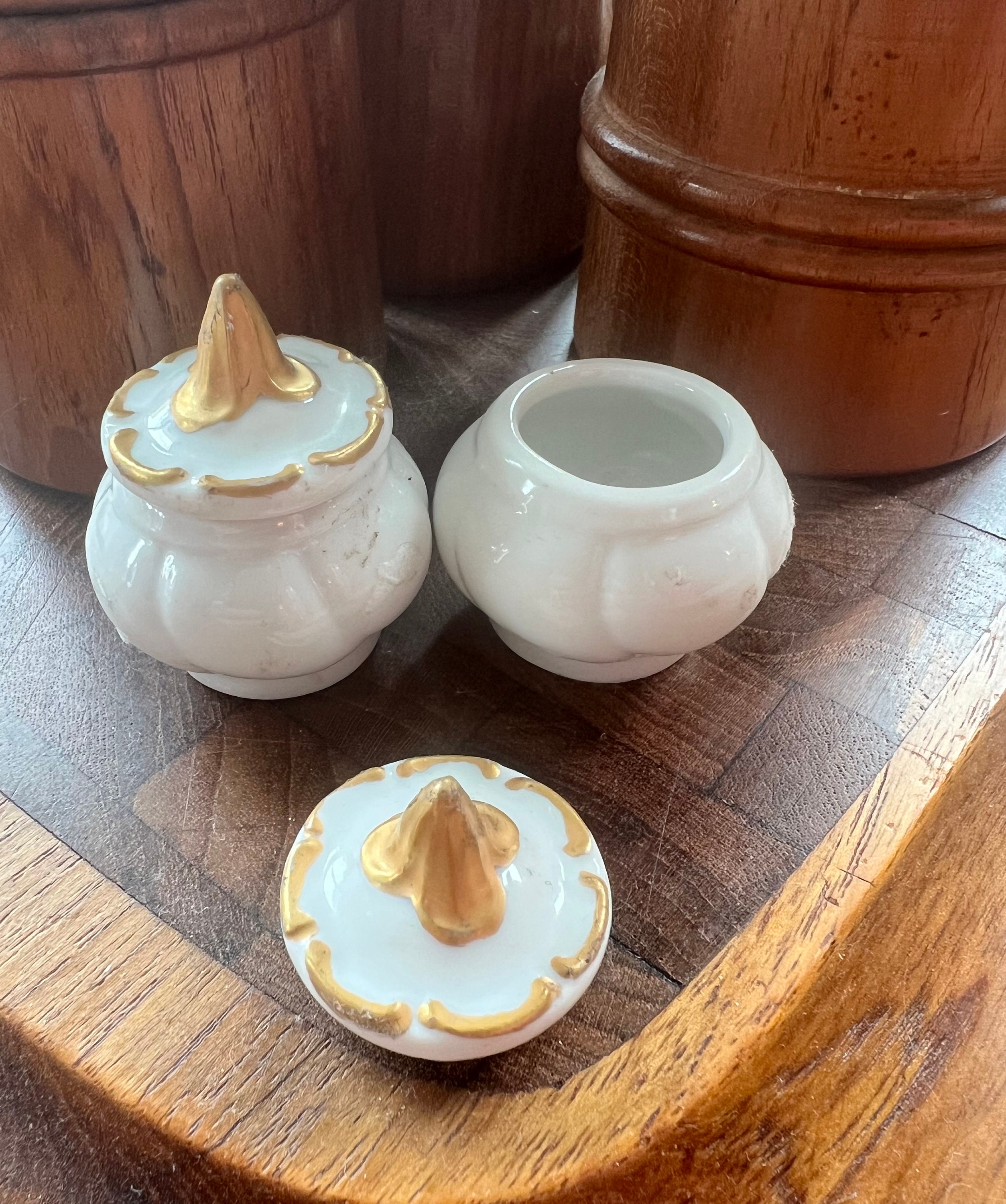 Vintage Porcelain Salt Cellars With Lids - Etsy