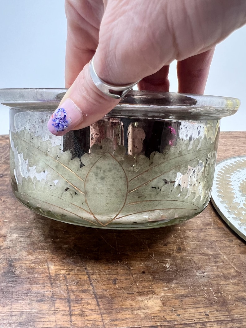Vintage Silver Mercury Mirrored Trinket Box With Lid - Etsy