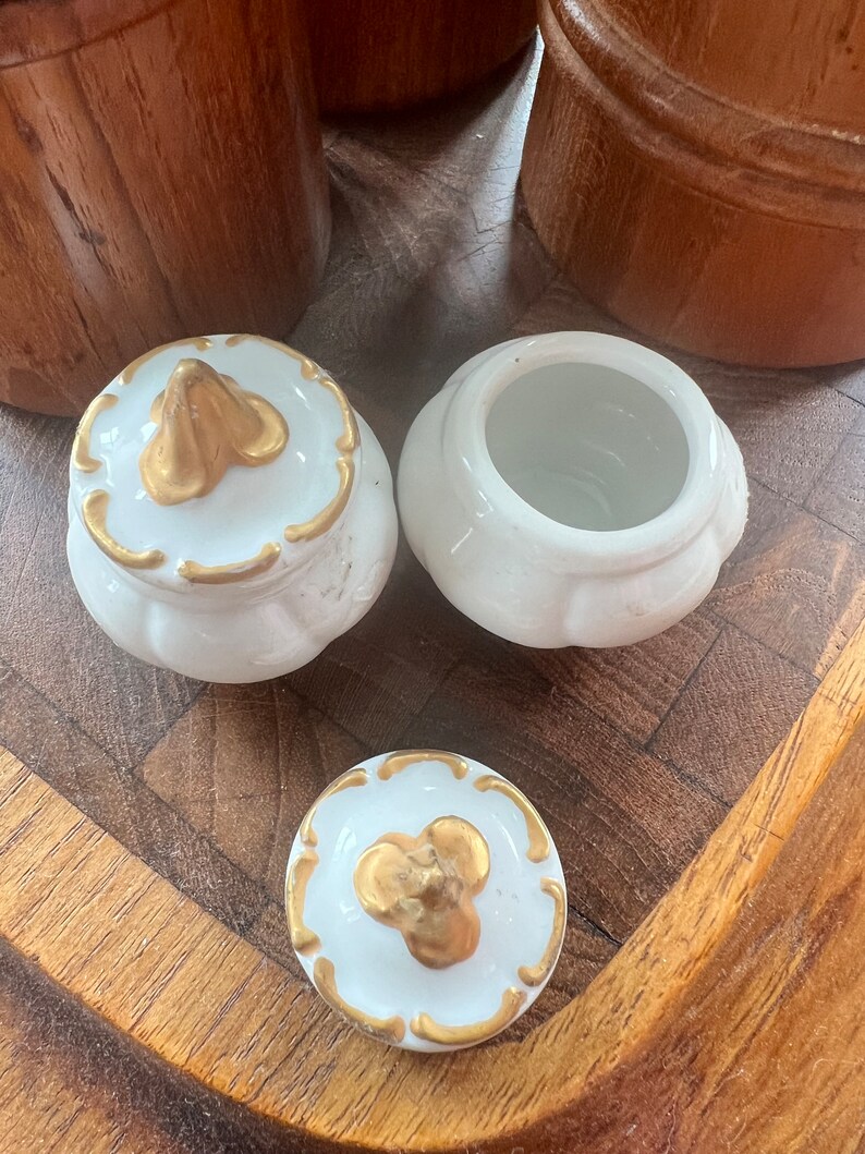 Vintage Porcelain Salt Cellars With Lids - Etsy