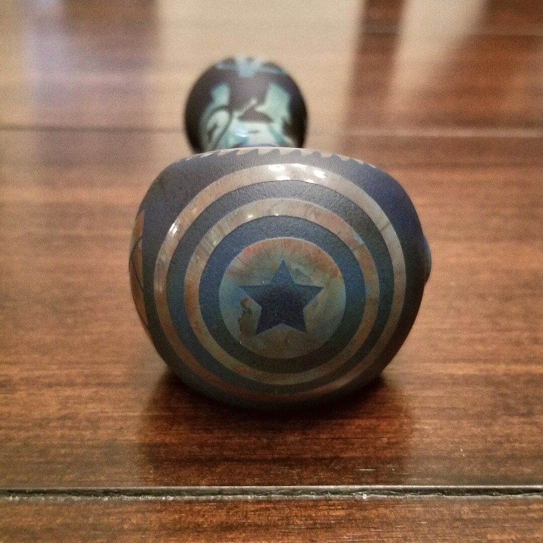 Capitán América Marvel Pipa de fumar de vidrio pirofante - Etsy España