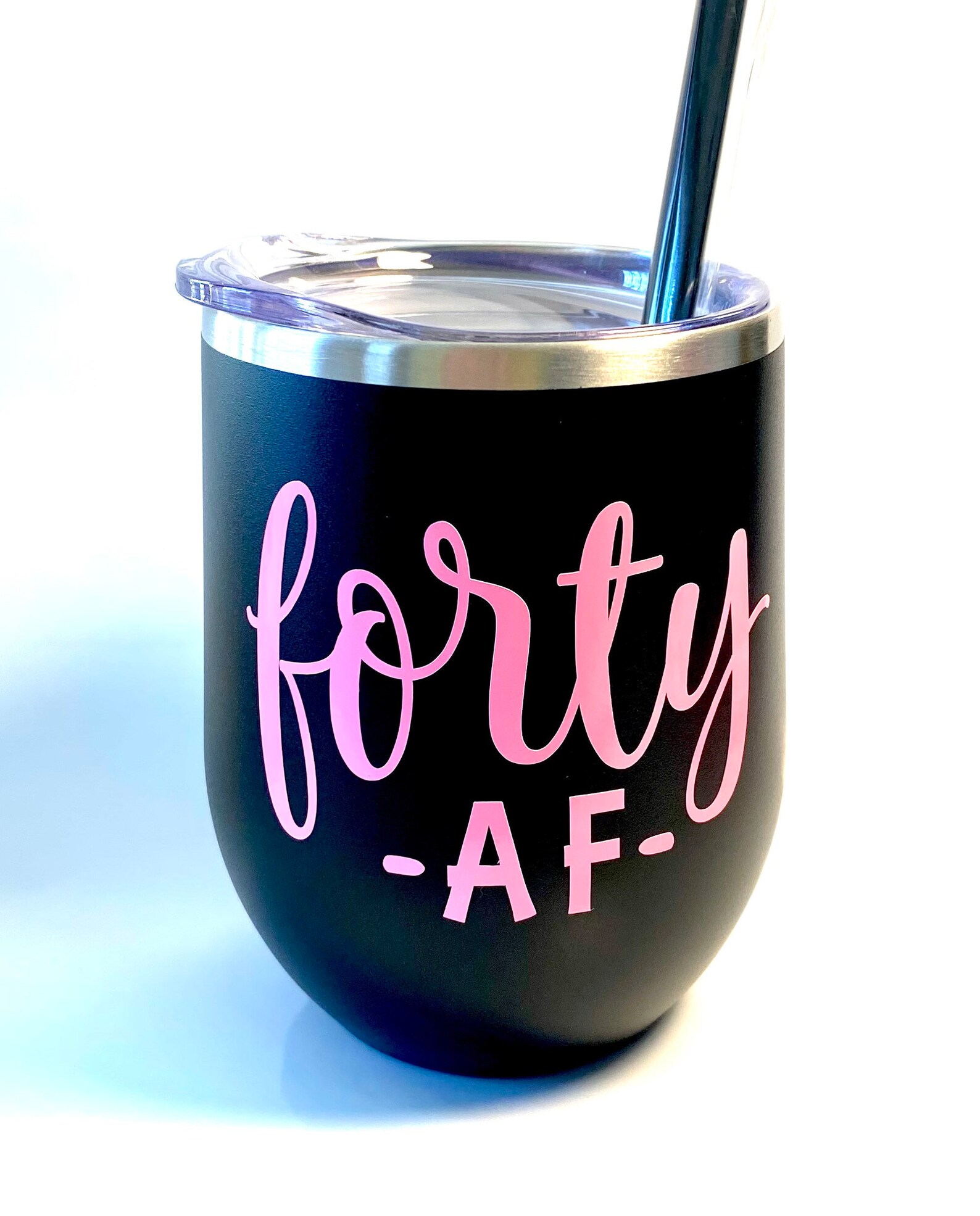 Forty Af Wine Tumbler 40th Birthday T 40 And Fabulous Etsy