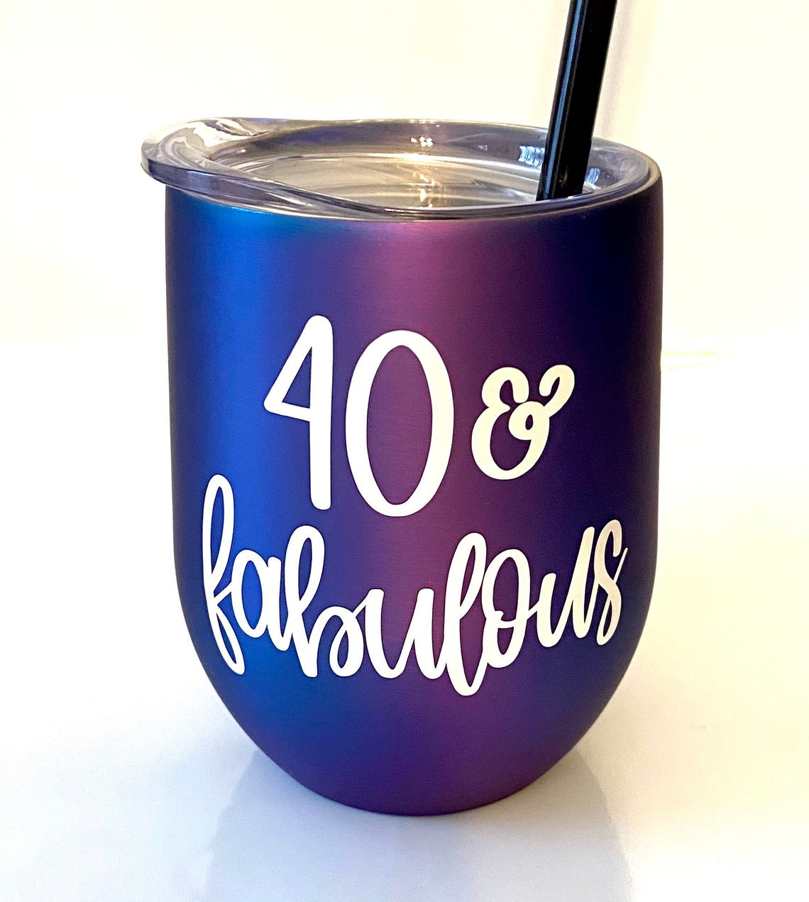 Forty And Fabulous Wine Tumbler 40th Birthday T 50 And Etsy