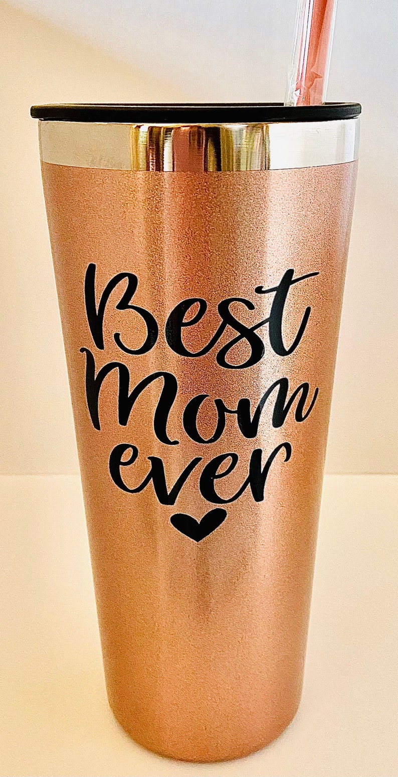 Best Mom Ever Insulated Travel Tumbler Mom Tumbler With Lid Etsy