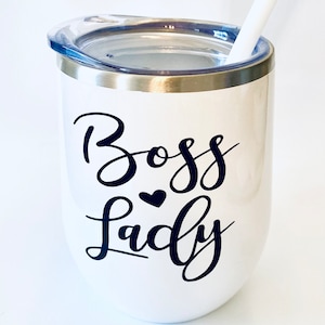 Boss Lady Stainless Wine Tumbler, Boss Gift, Boss Lady Gift, Best Boss ...