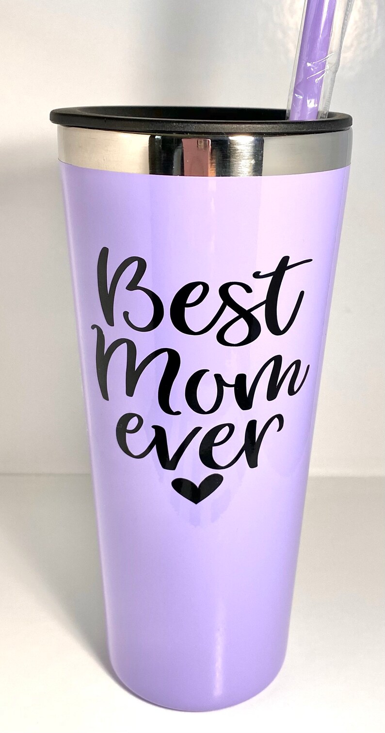Best Mom Ever Insulated Travel Tumbler Mom Tumbler With Lid Etsy