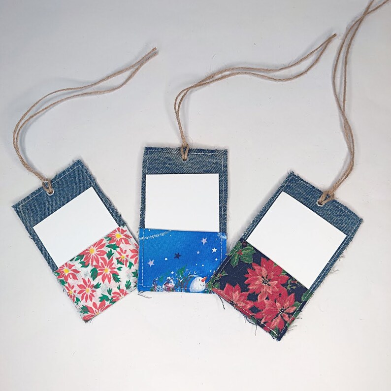 Reusable Upcycled Denim Gift Tags With Christmas Tree - Etsy