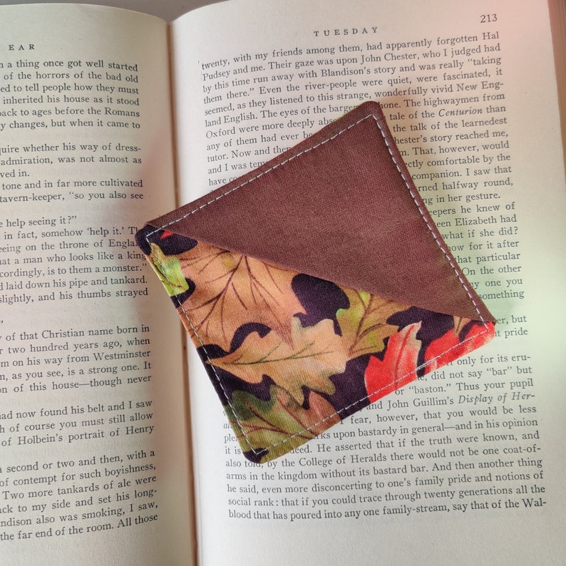 Square Corner Bookmark in Fall Motifs - Etsy