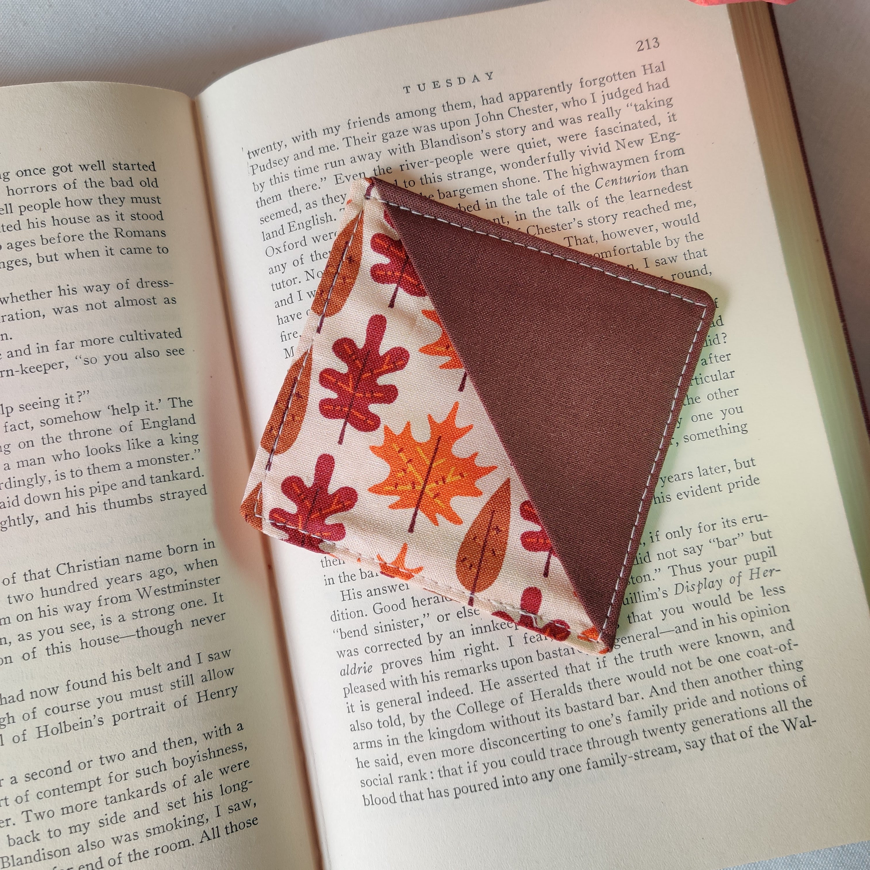 Square Corner Bookmark in Fall Motifs - Etsy
