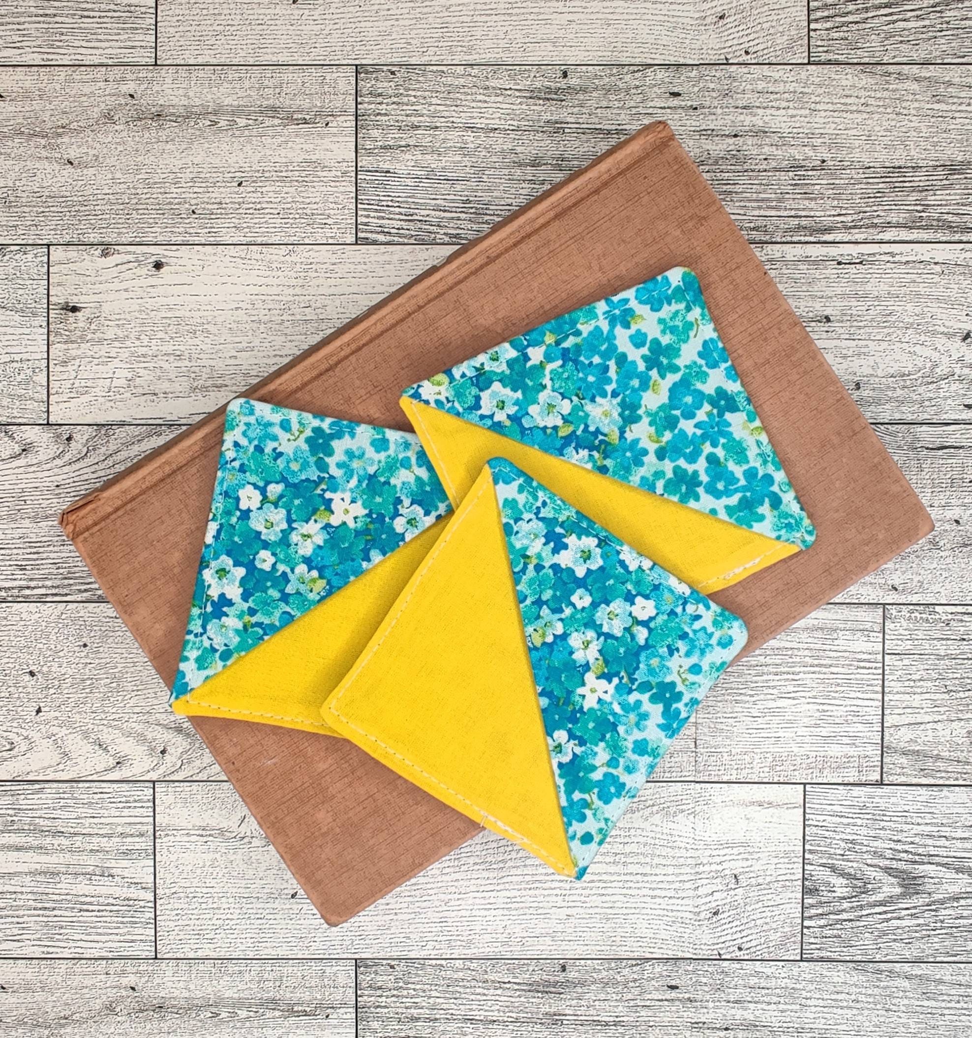 Square Corner Bookmark in Blue Floral Motif - Etsy