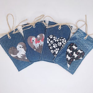 Upcycled Denim Gift Tag Holder-reusable Zero Waste Pocket, Heart ...