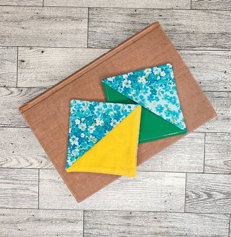 Square Corner Bookmark in Blue Floral Motif - Etsy