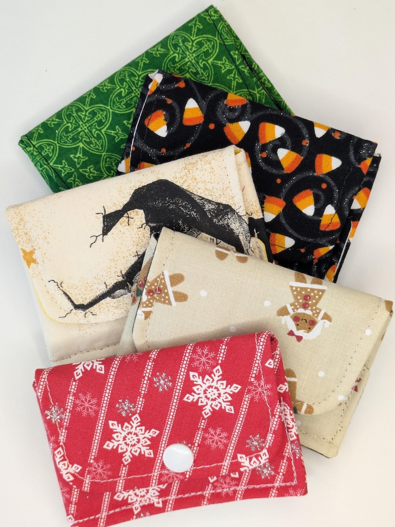 Mini Fabric Wallet or Gift Card Holder, Seasonal Fabric - Etsy
