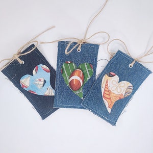 Upcycled Denim Gift Tag Holder-reusable Zero Waste Pocket, Heart ...