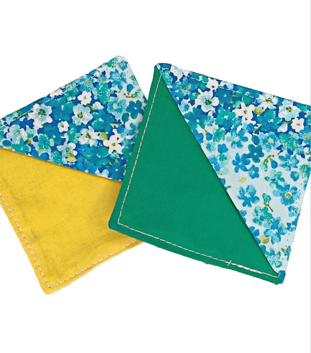 Square Corner Bookmark in Blue Floral Motif - Etsy