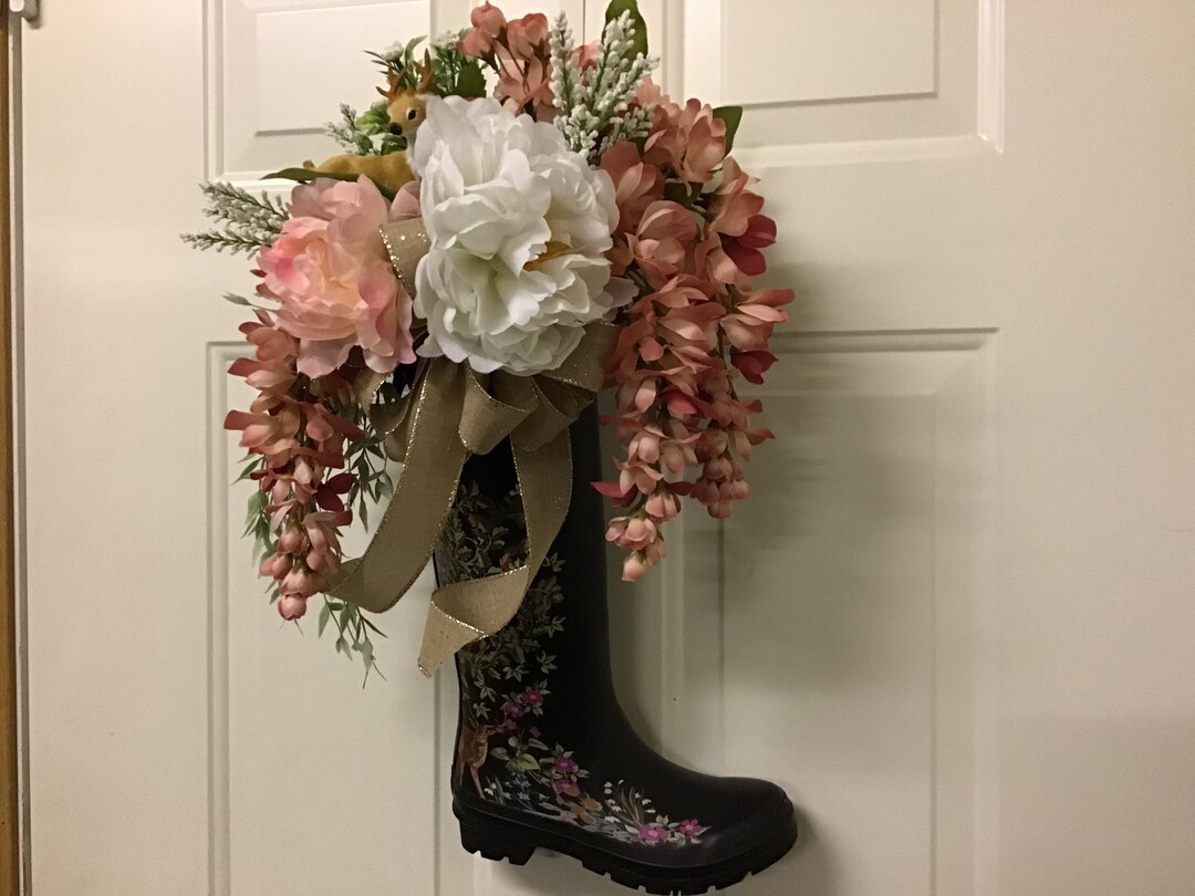Elegant Spring Rain Boot Wreath, Wedding Gift, Wedding Decoration ...