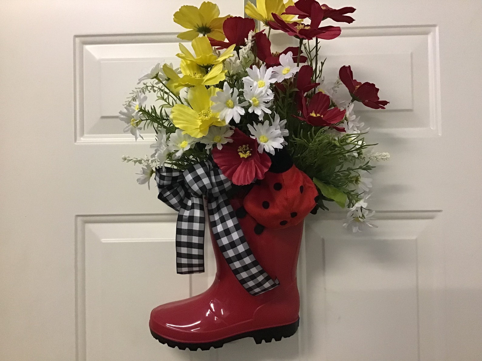 Ladybug Rain Boot Wreath, Farmhouse, Country Design, Collectible ...
