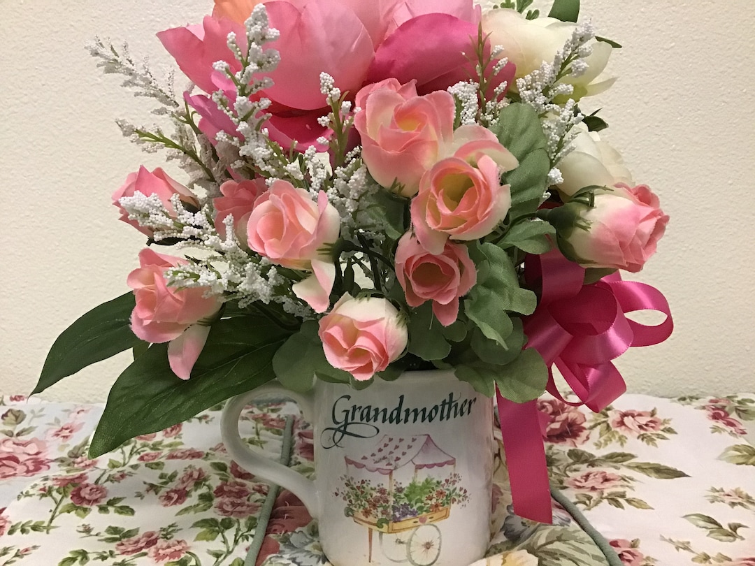 GRANDMA Floral Arrangement for Any Occasion. Pink Peony, Pink & Cream ...