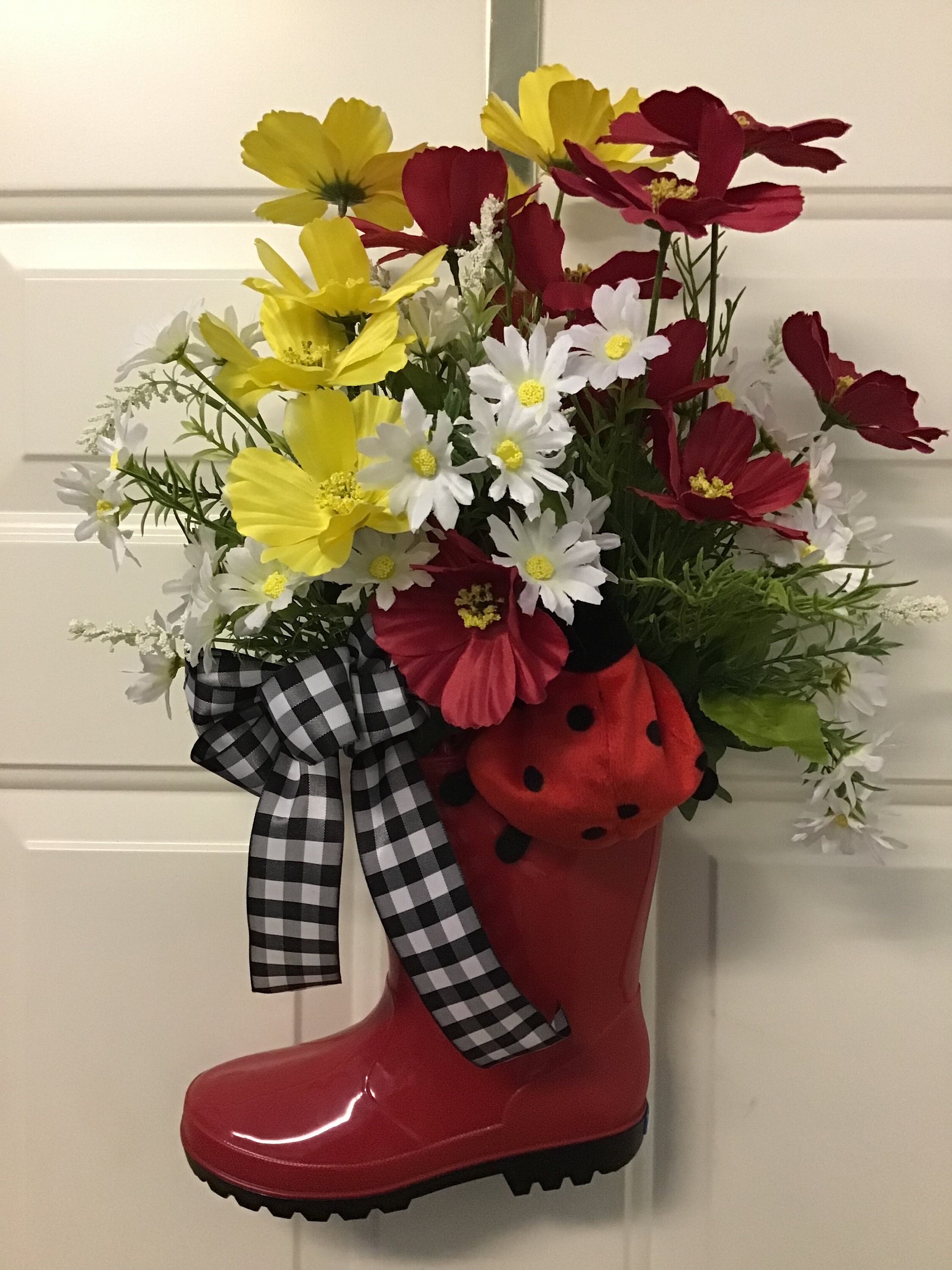Ladybug Rain Boot Wreath, Farmhouse, Country Design, Collectible ...