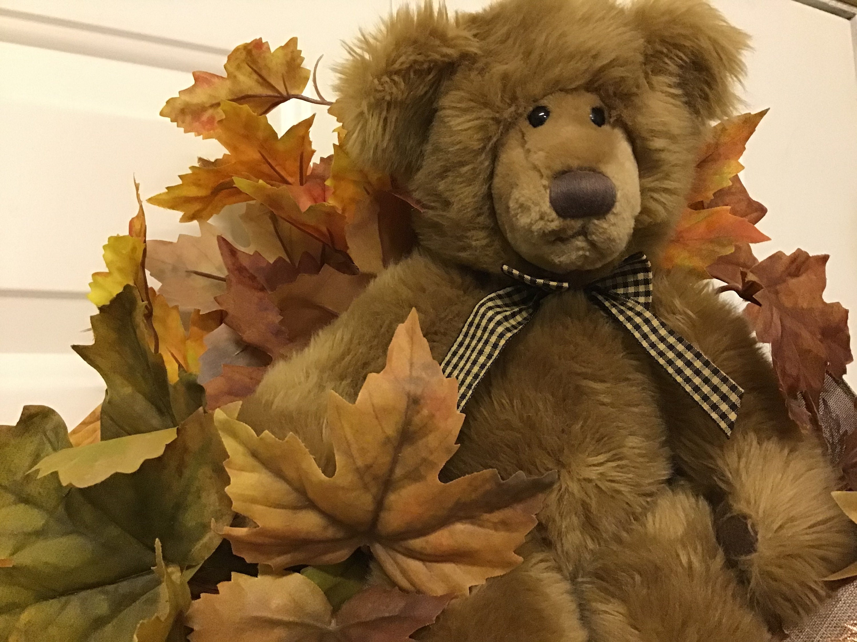 TEDDY BEAR FALL Wreath Large Size Front Door Rain Boot | Etsy