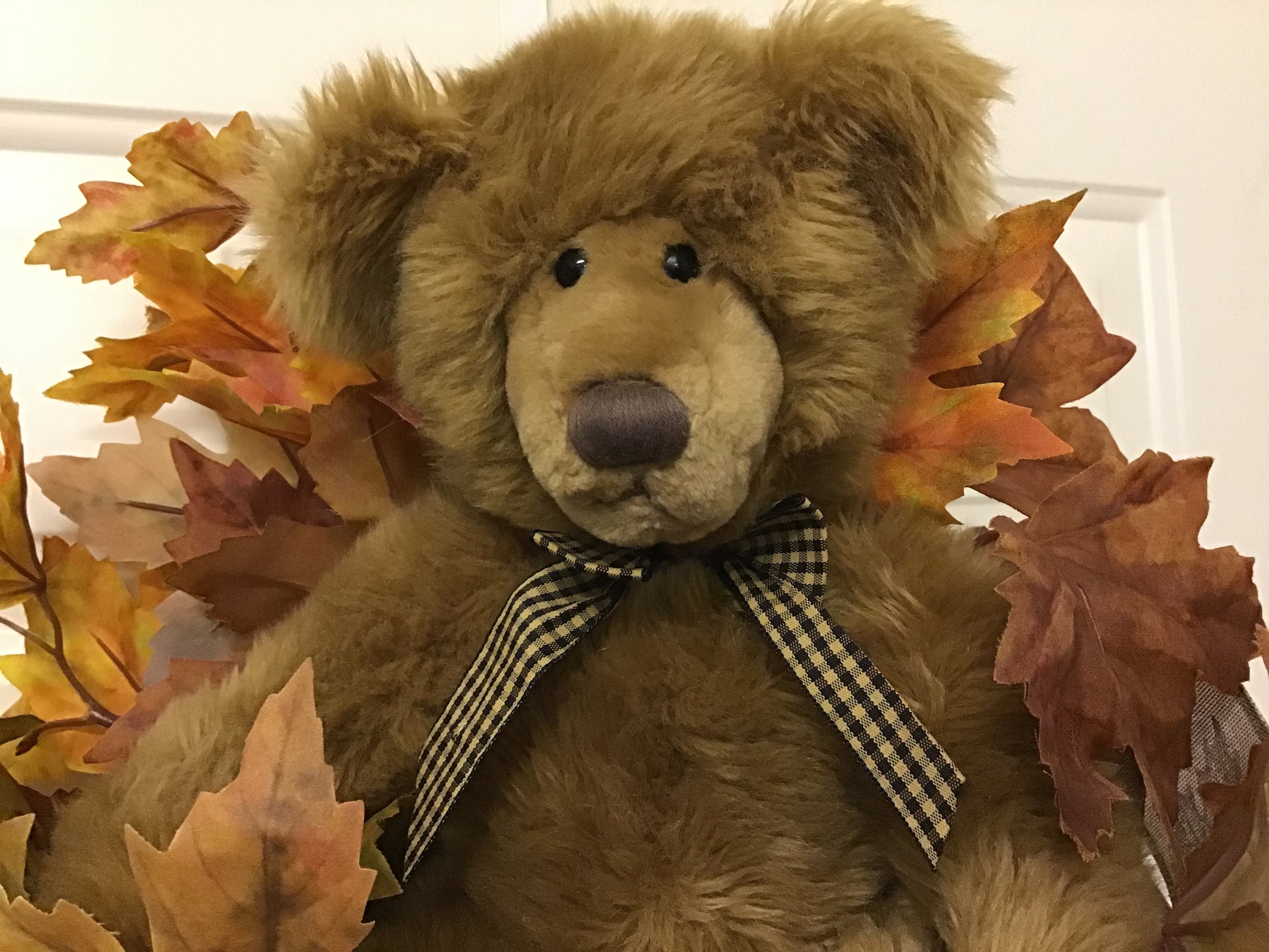 TEDDY BEAR FALL Wreath Large Size Front Door Rain Boot | Etsy