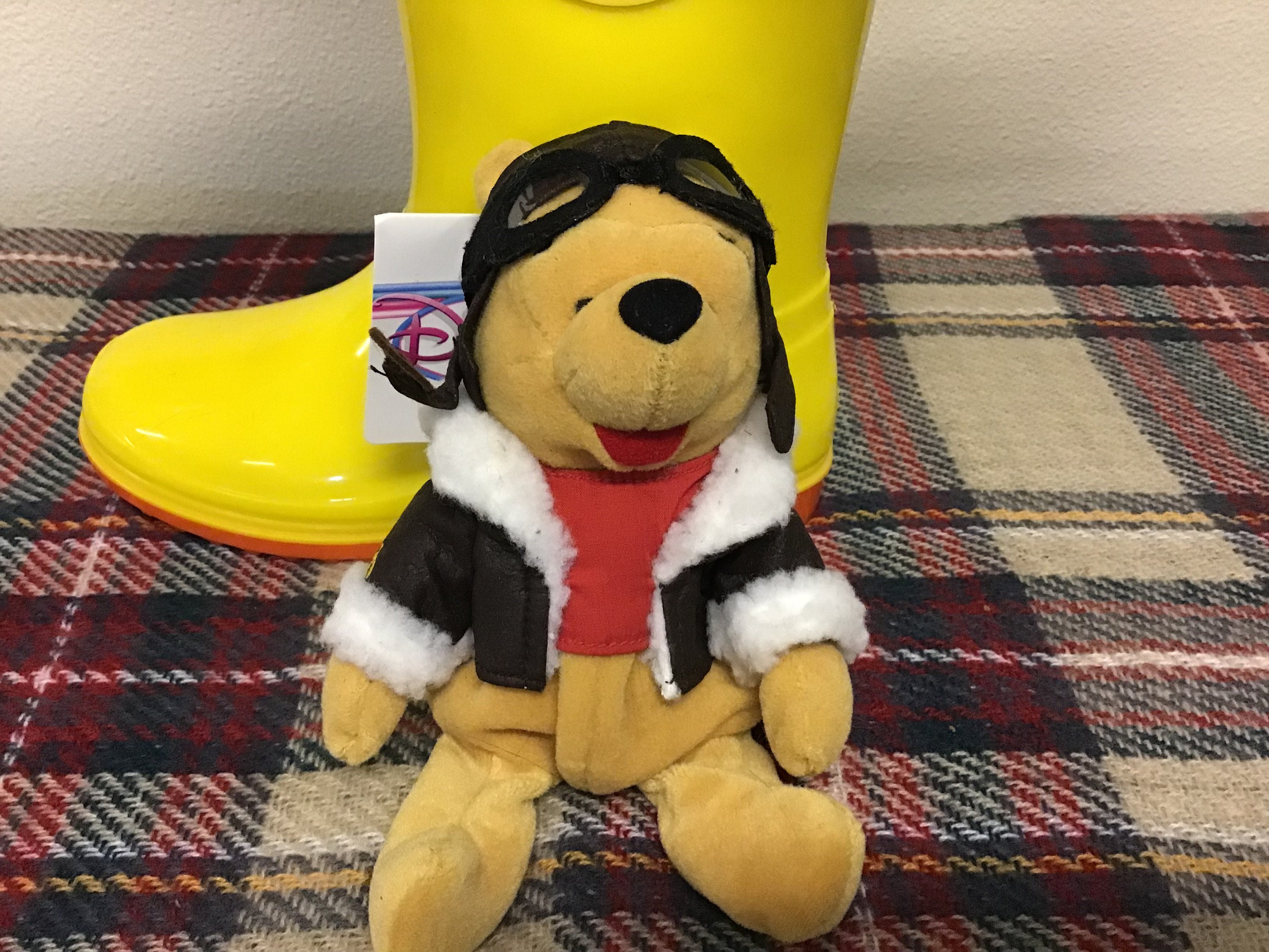 Winnie the Pooh dressed as a Pilot Fall Rain Boot Wreath, Foyer & Porch ...