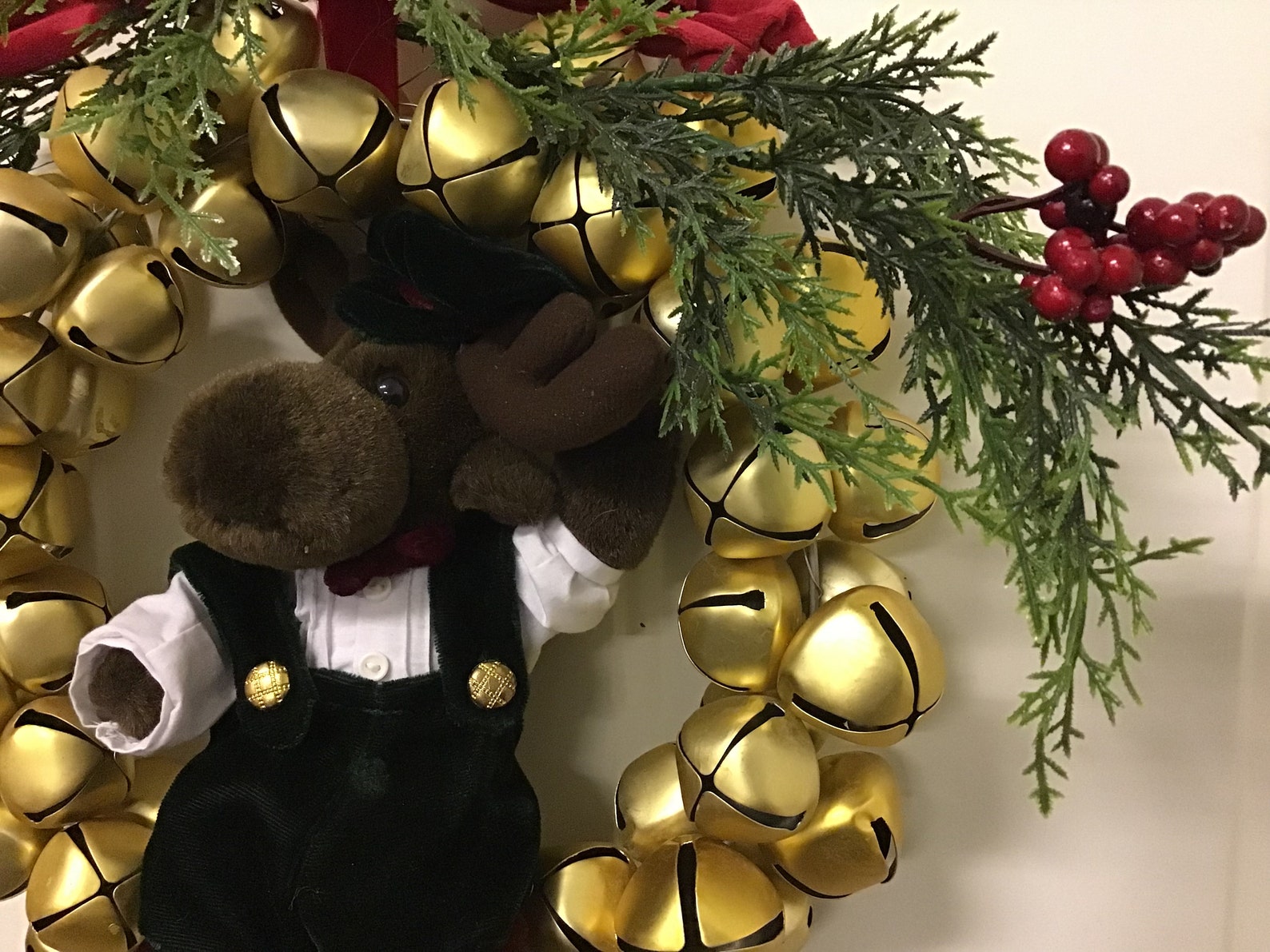 JINGLE BELL MOOSE Winter Wreath Holiday Christmas Wreath - Etsy