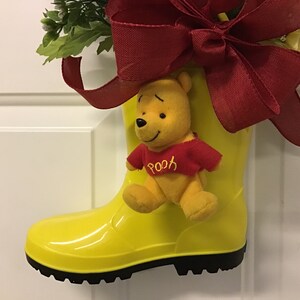 Winnie the Pooh Rain Boot Wreath, Mother's Day, Birthday, Colorful silk ...