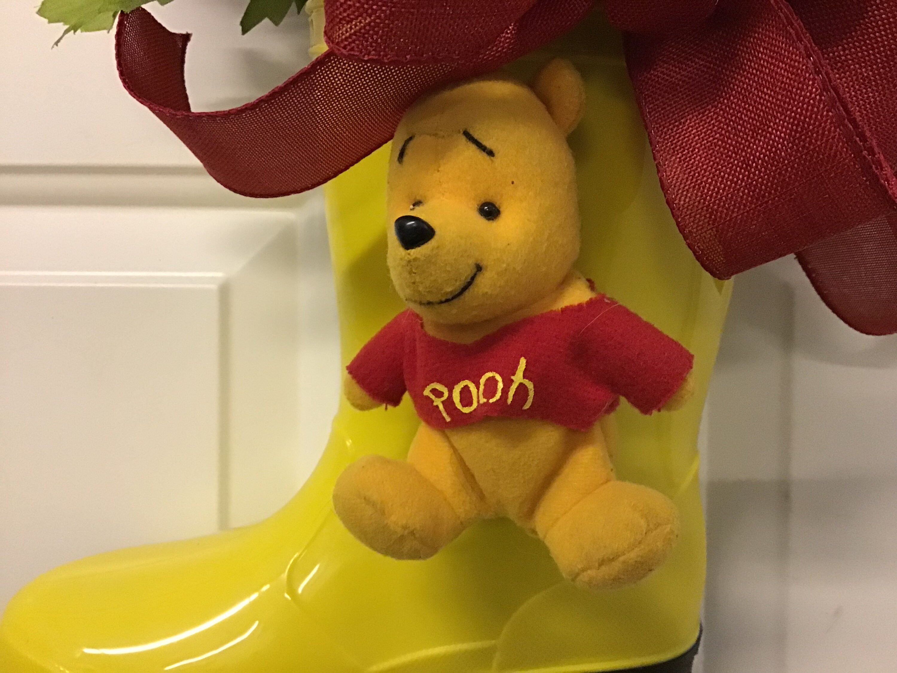 Winnie the Pooh Rain Boot Wreath, Mother's Day, Birthday, Colorful silk ...