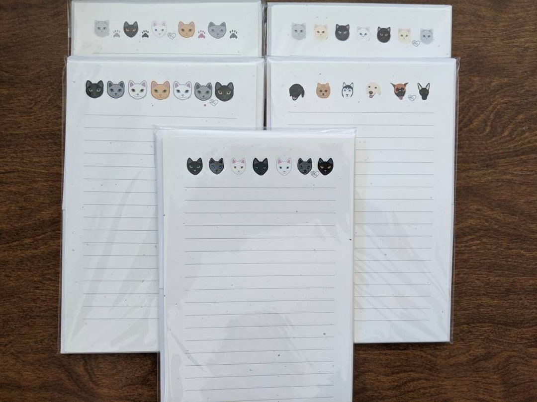 Cute Kitty Cat Stationary Letter Writing Set of Hand Designed Sheets ...