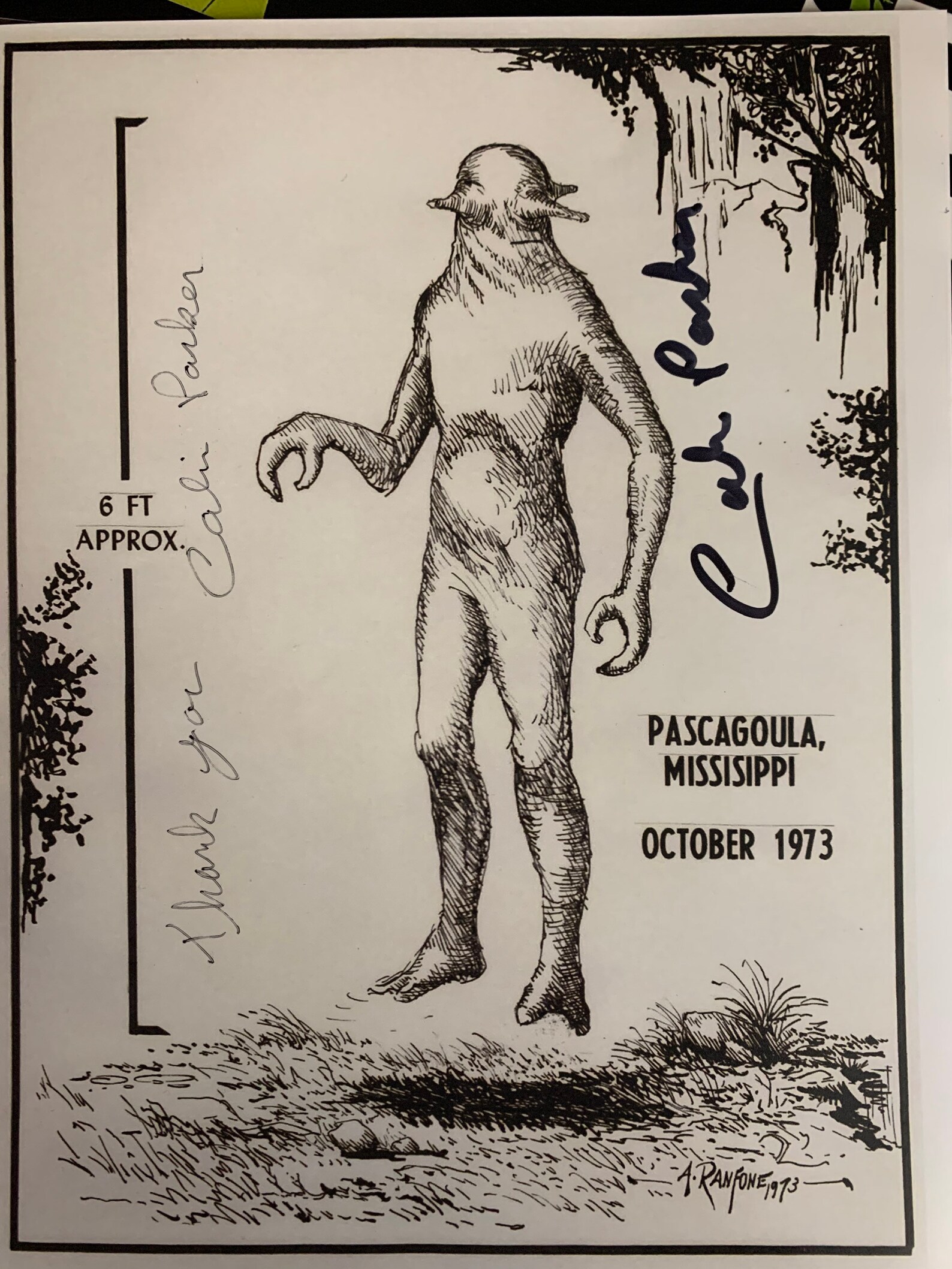 Autographed Calvin Parker Pascagoula Alien Abduction - Etsy