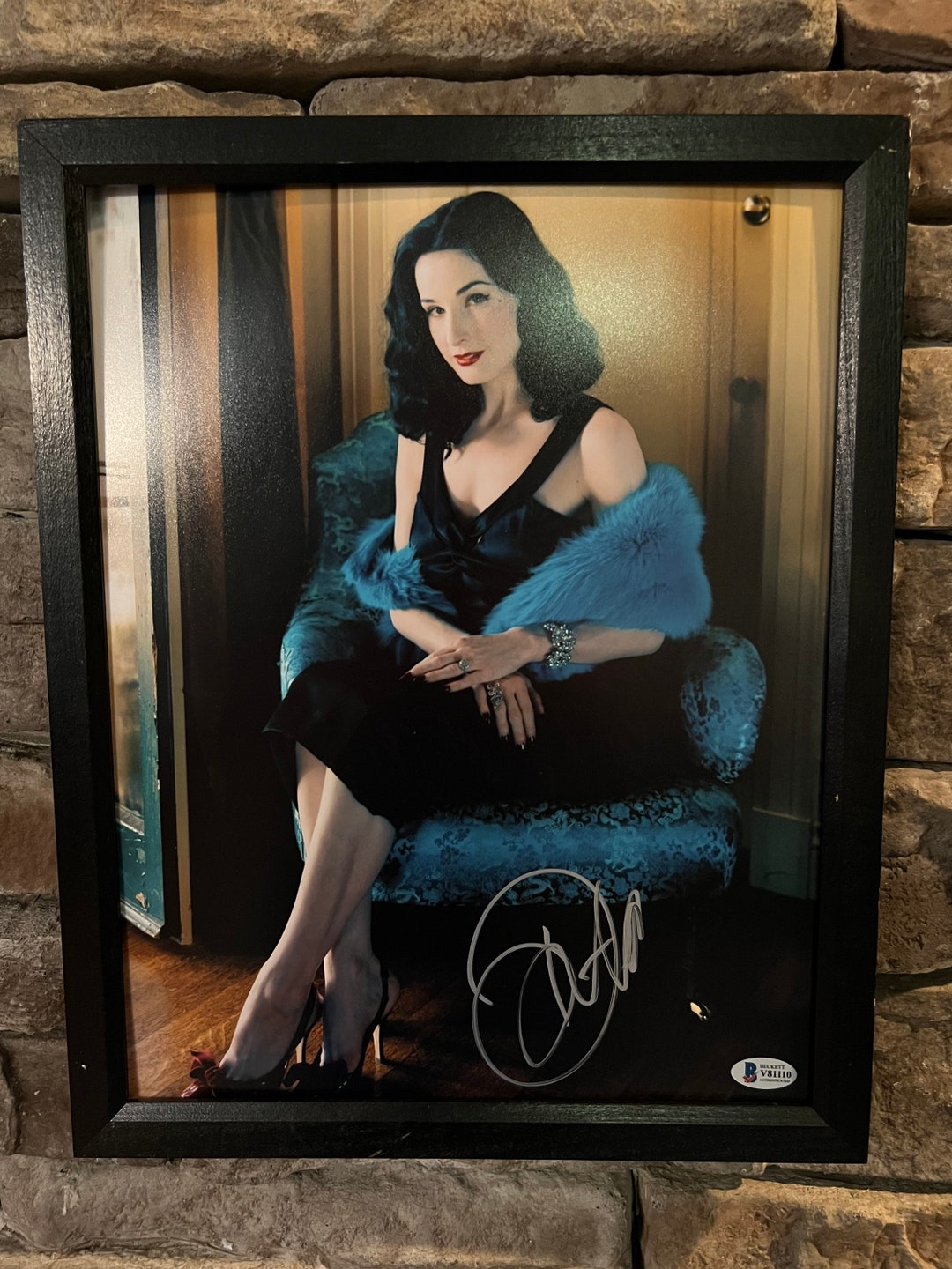 Autographed Dita Von Teese Framed 11x14inch Photo With Beckett Etsy