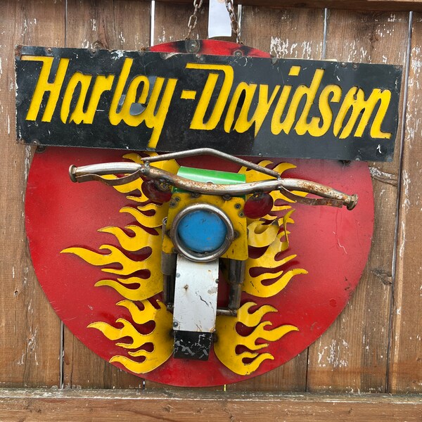 Harley Davidson Metal Sign Etsy